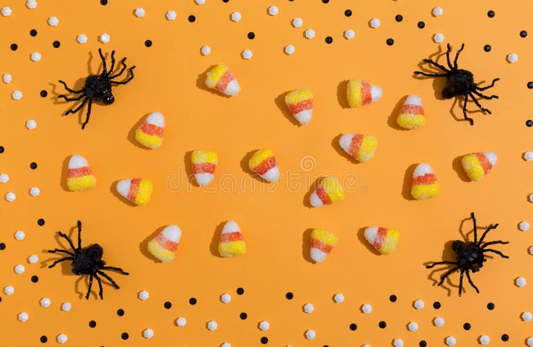 Halloween Spiders Overhead View Stock Image - Image of assortment ...