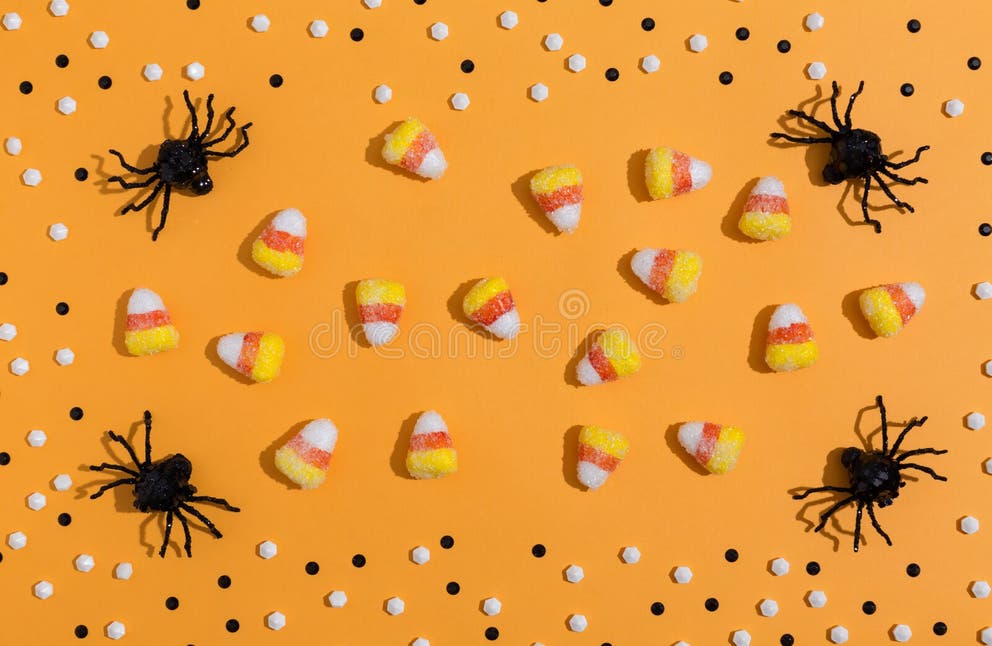 Halloween Spiders Overhead View Stock Image - Image of assortment ...