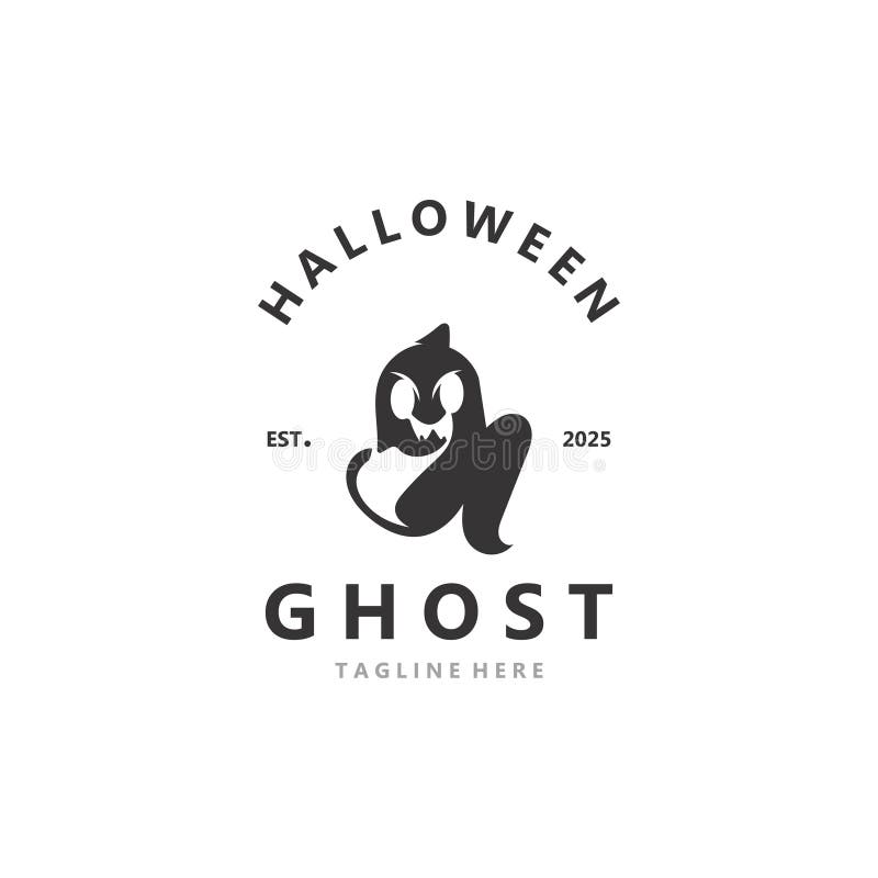 Halloween Spooky Ghost Character in Flat Style Isolated Template Design ...