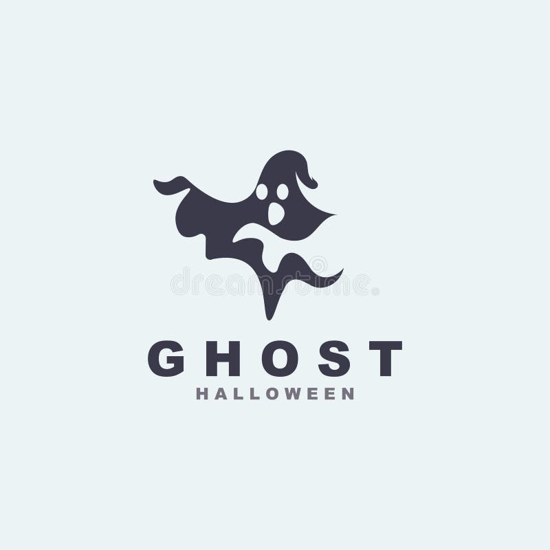 Halloween Spooky Ghost Character in Flat Style Isolated Template Design ...