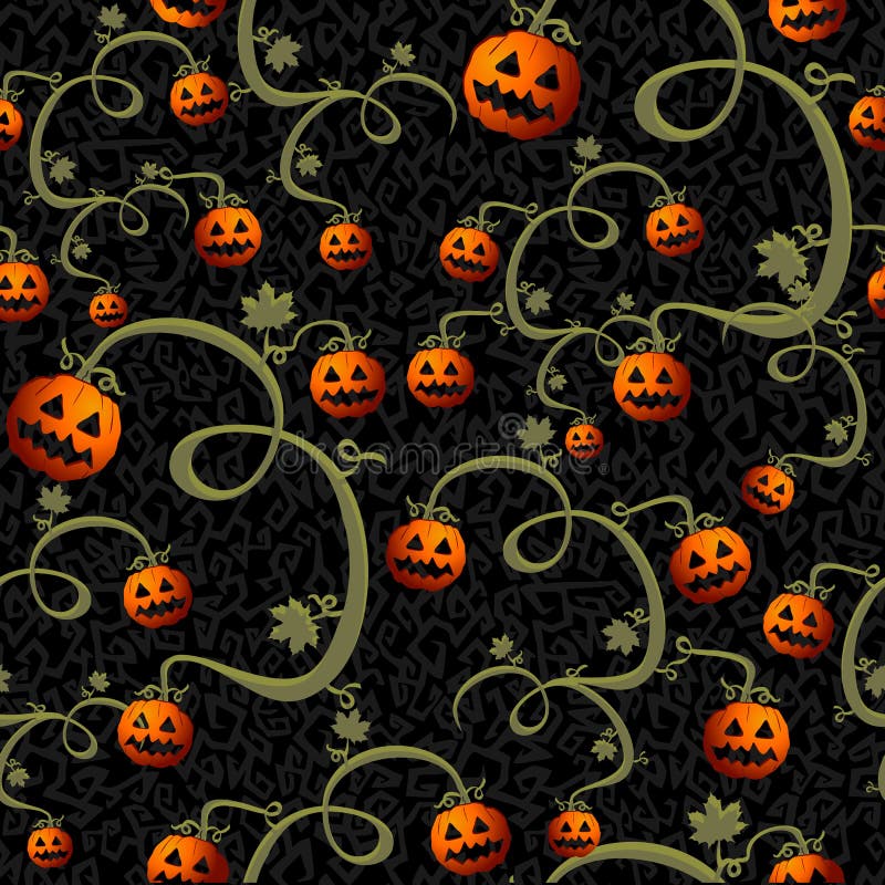 Halloween Spooky Pumpkins Seamless Pattern Background EPS10 File Stock ...