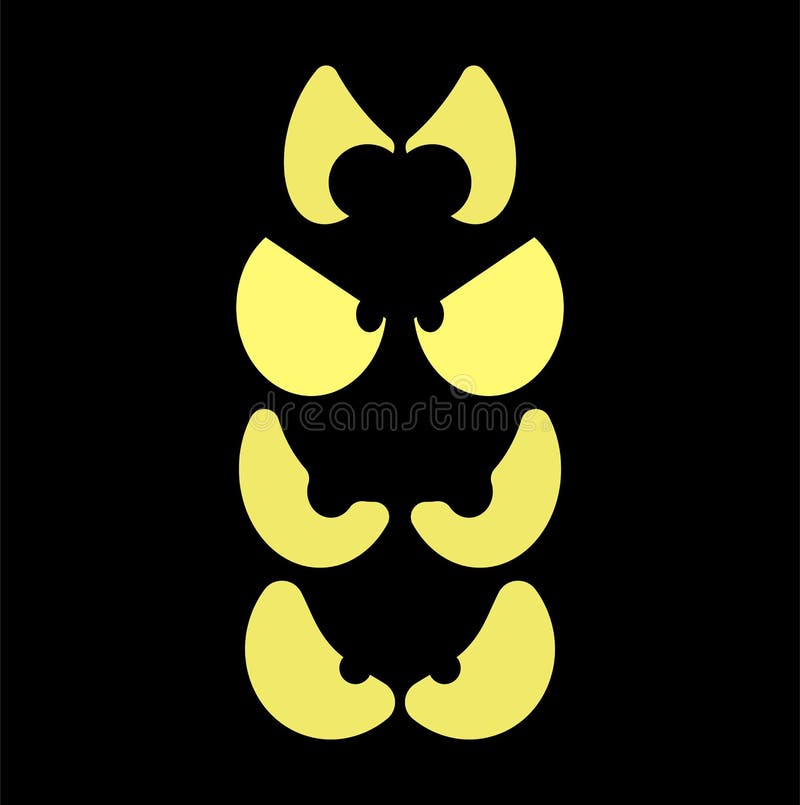 Halloween Spooky Scary Eyes Vector Design Isolated on Black Ba Stock ...