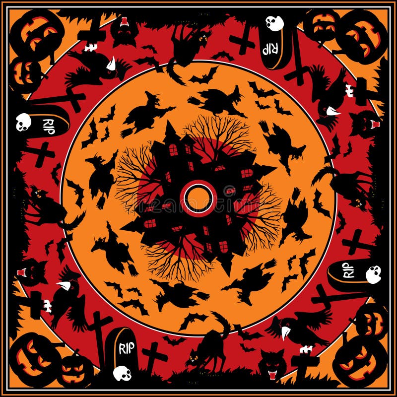 Halloween square ornament stock vector. Illustration of sign - 45240959