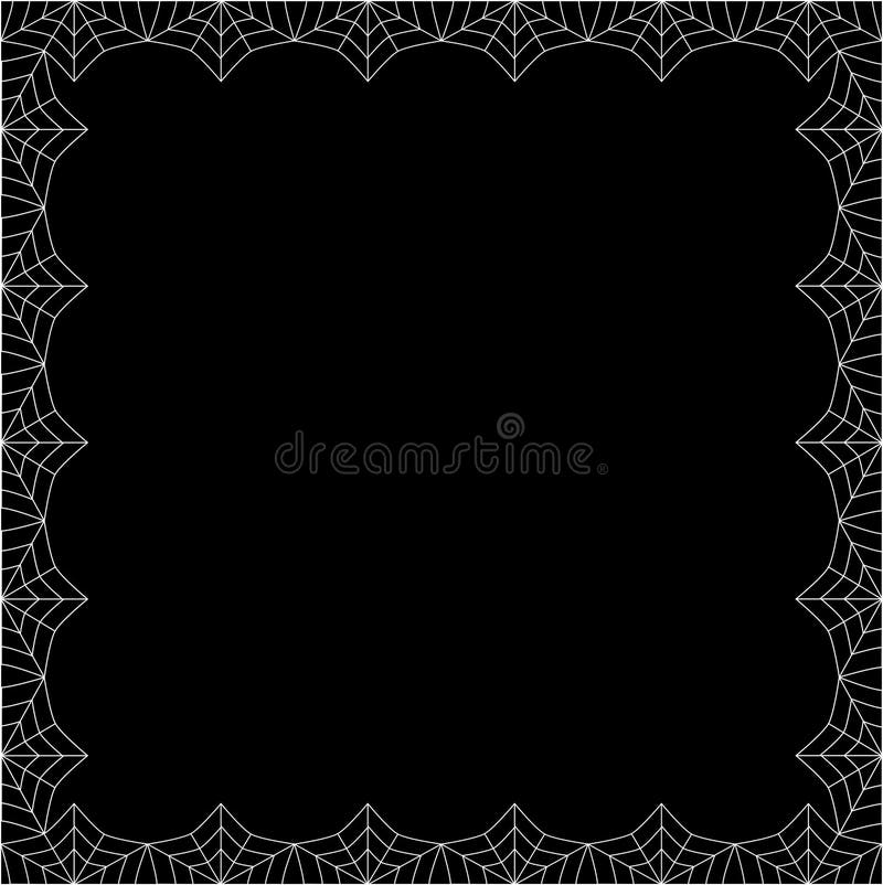 Halloween Square Black Spiderweb Frame with Spiders and Copy Space on ...