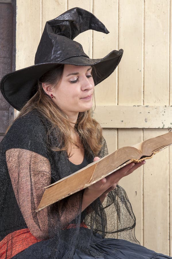 Halloween story telling stock image. Image of book, woman - 26699041