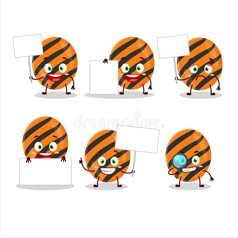 Halloween Stripes Candy Cartoon Character Bring Information Board Stock ...