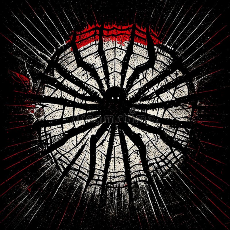 Halloween Style Horror Spider Web Stock Illustration - Illustration of ...