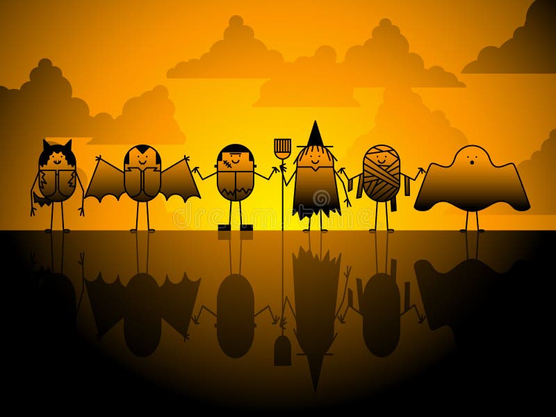 Halloween sunset stock vector. Illustration of halloween - 15814473