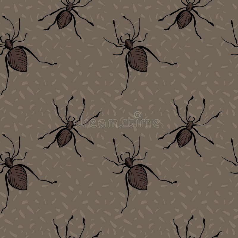 Halloween Seamless Pattern with Spiders Stock Vector - Illustration of ...