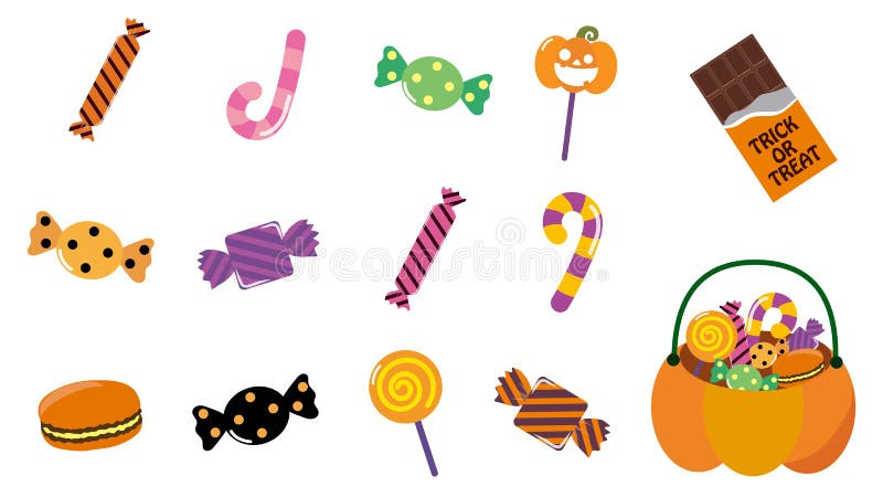 Halloween sweets stock vector. Illustration of october - 191659534