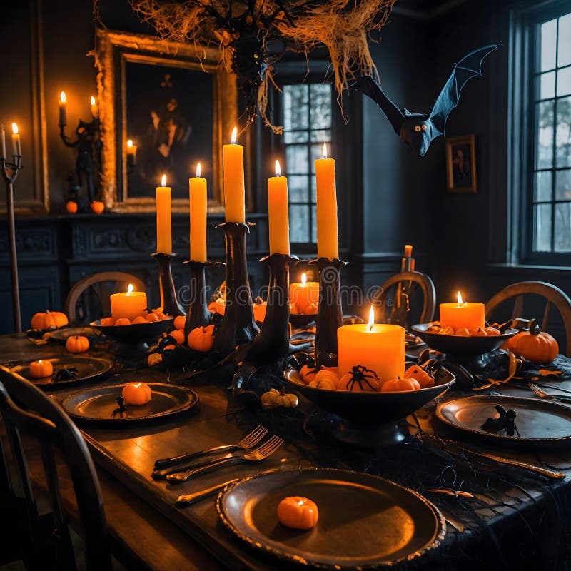 Haunted Harvest: a Wicked Halloween Feast of Ghostly Goodies Stock ...