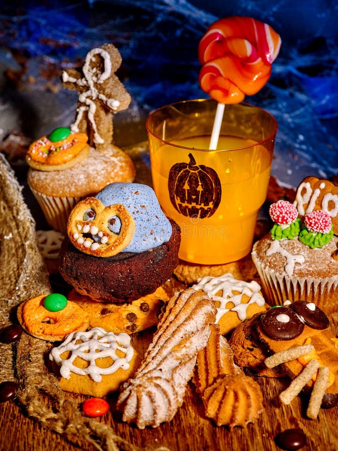 Halloween Table with Trick or Treat Stock Image - Image of october ...
