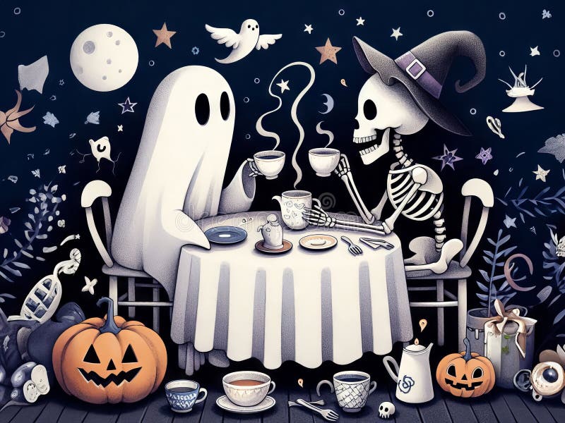 Halloween tea party stock illustration. Illustration of party - 330781388