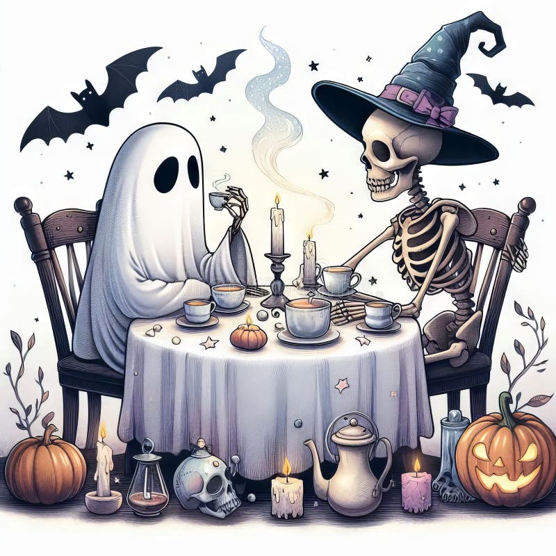Halloween tea party stock illustration. Illustration of costume - 330781488