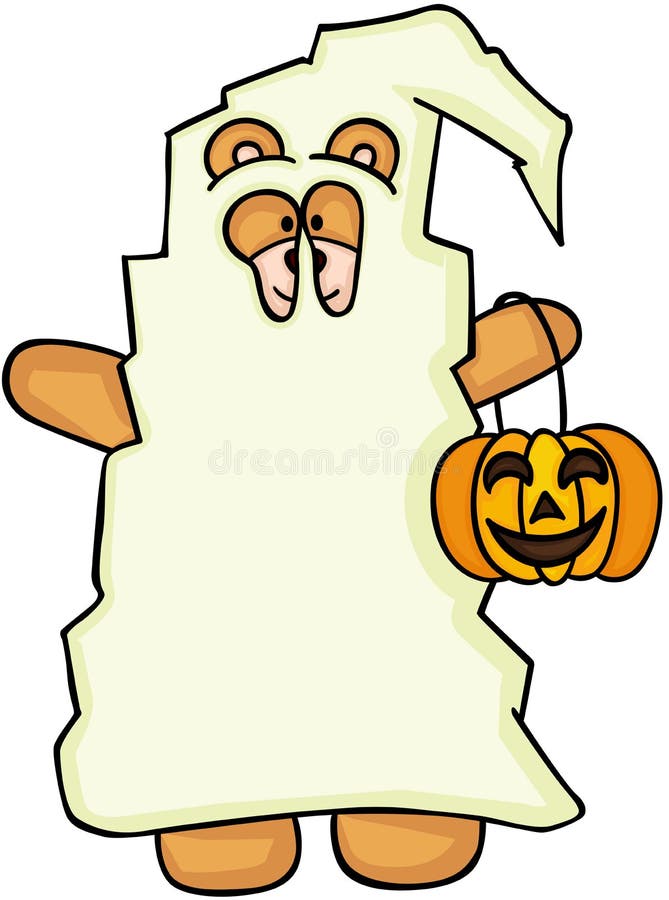 Halloween Ghost Teddy Bear with Witches Boots Stock Vector ...