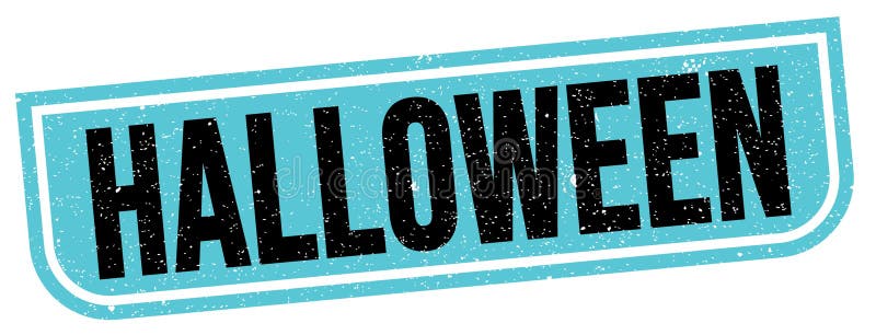 HALLOWEEN Text Written on Blue-black Stamp Sign Stock Illustration ...