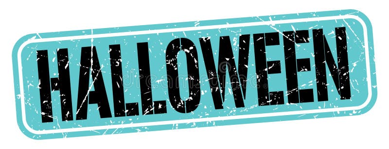 HALLOWEEN Text Written on Blue-black Stamp Sign Stock Photo - Image of ...