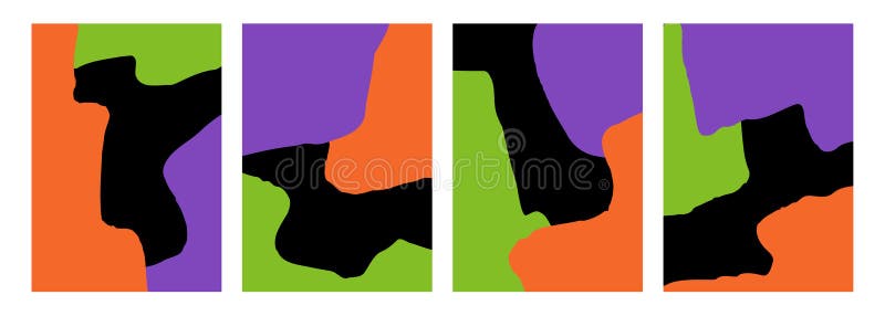 Halloween Theme Abstract Backgrounds with Various Curved Bright Colored ...