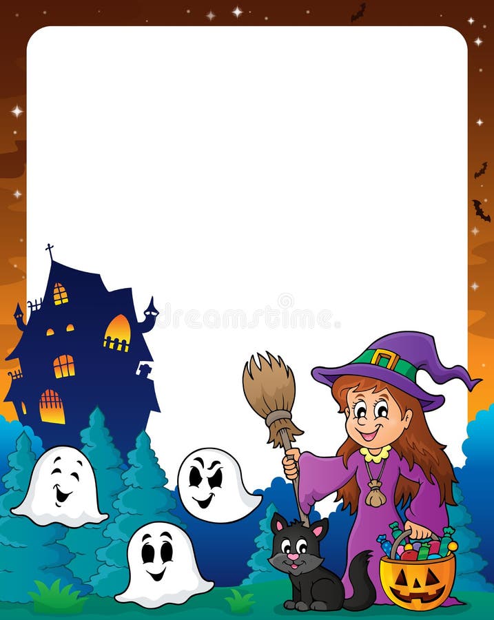 Halloween theme frame 8 stock vector. Illustration of character - 57948598