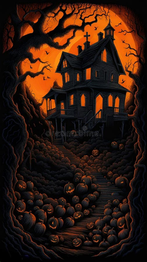 Halloween Theme Party Illustration Darkness Evil Stock Illustration ...