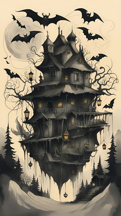 Halloween Theme Party Illustration Darkness Evil Stock Illustration ...