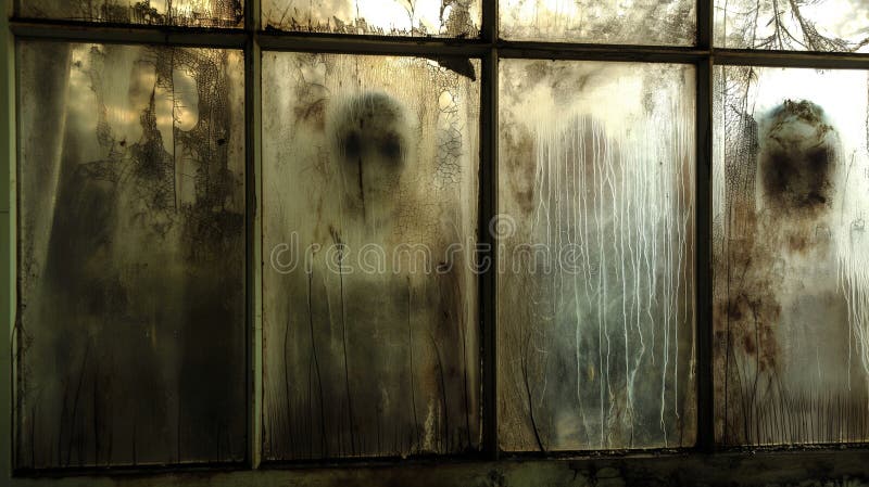 Halloween Theme of Spooky Shadow in the Window Stock Photo - Image of ...