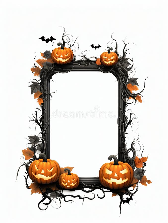 Halloween Themed Frame Isolated on White Background. Generative Ai ...