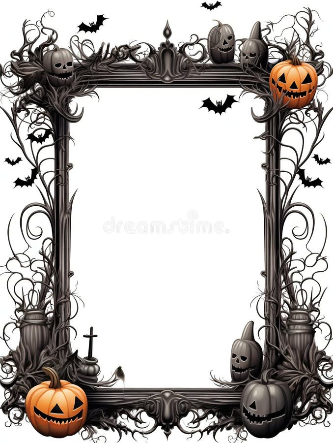 Halloween Themed Frame Isolated on White Background. Generative Ai ...