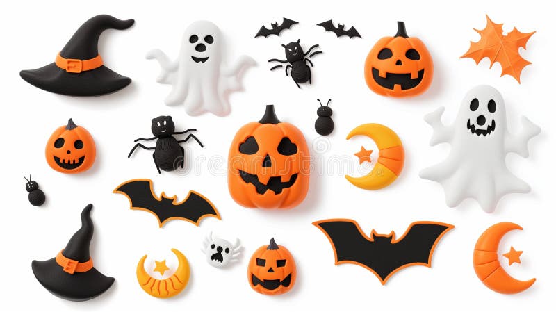 Flat Halloween Objects Stock Illustrations – 1,768 Flat Halloween ...