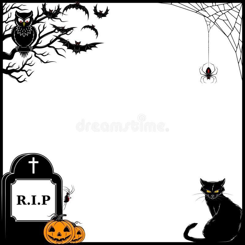 Halloween Themed Photo Frame Design Stock Vector - Illustration of ...