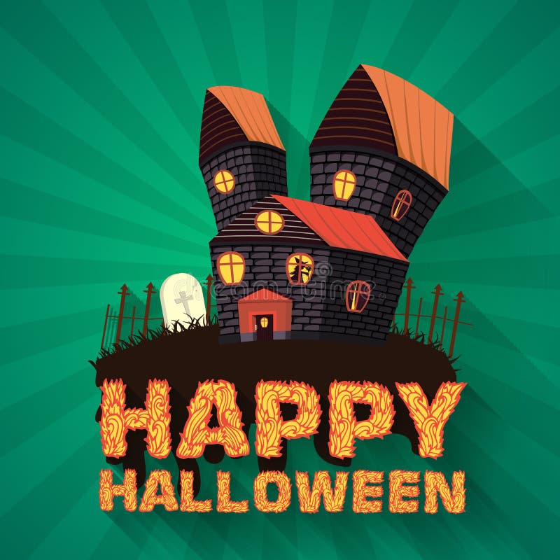 Halloween Time Background Concept in Retro Style. Stock Vector ...
