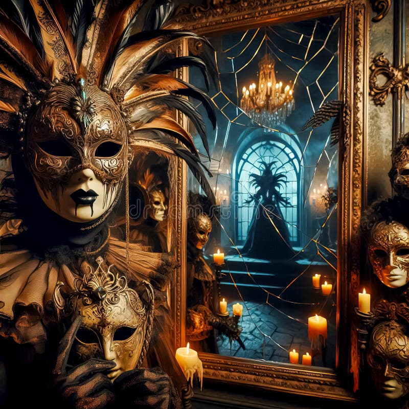 Halloween Time Evil Masks of Monsters and Ghostly Killers with ...