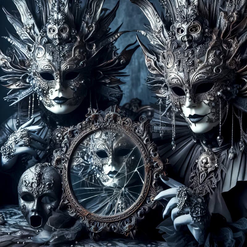 Halloween Time Evil Masks of Monsters and Ghostly Killers with ...