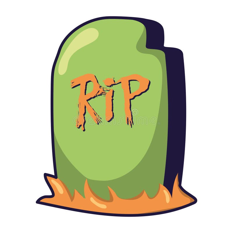 Halloween Tombstone with RIP Text, Spooky Symbol Vector Stock Vector ...