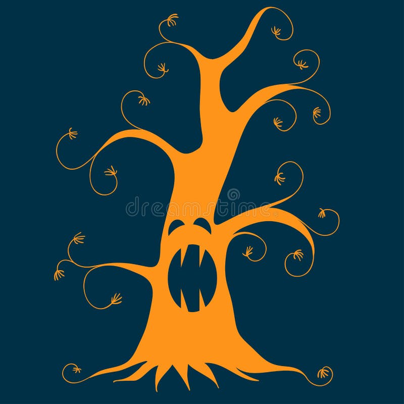 Halloween tree monster stock vector. Illustration of graphic - 157222232