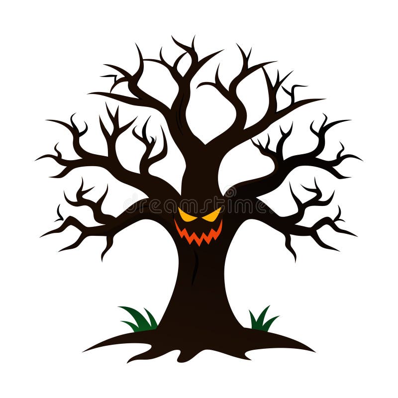 Halloween Tree Vector Illustration, Vector, Tree, Silhouette, Isolated ...