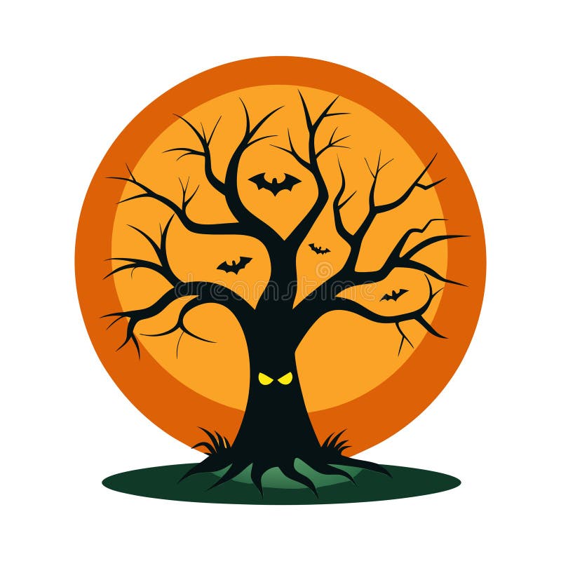 Halloween Tree Vector Illustration, Vector, Tree, Silhouette, Isolated, Set, Tree Branch ...