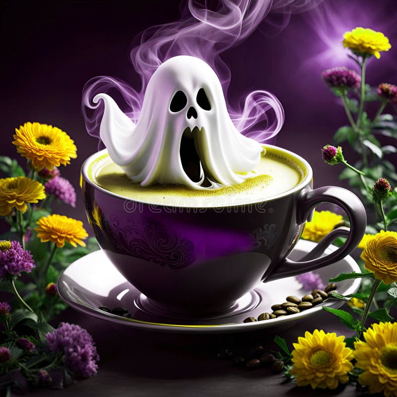 Halloween Trick or Treat Ghost Drink Stock Illustration - Illustration ...