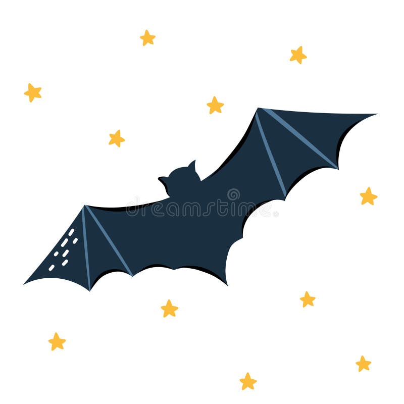Halloween Vampire Bat Character Design. Vector Illustration in Flat and ...