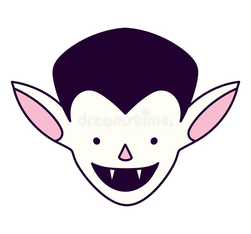 Vampire Head Cartoon Sketch Hand Drawn Halloween Vector Illustration ...