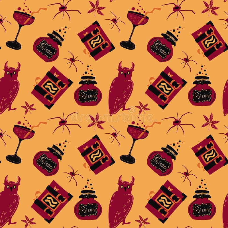 Halloween Vector Cartoon Seamless Pattern. Background for Wallpaper ...