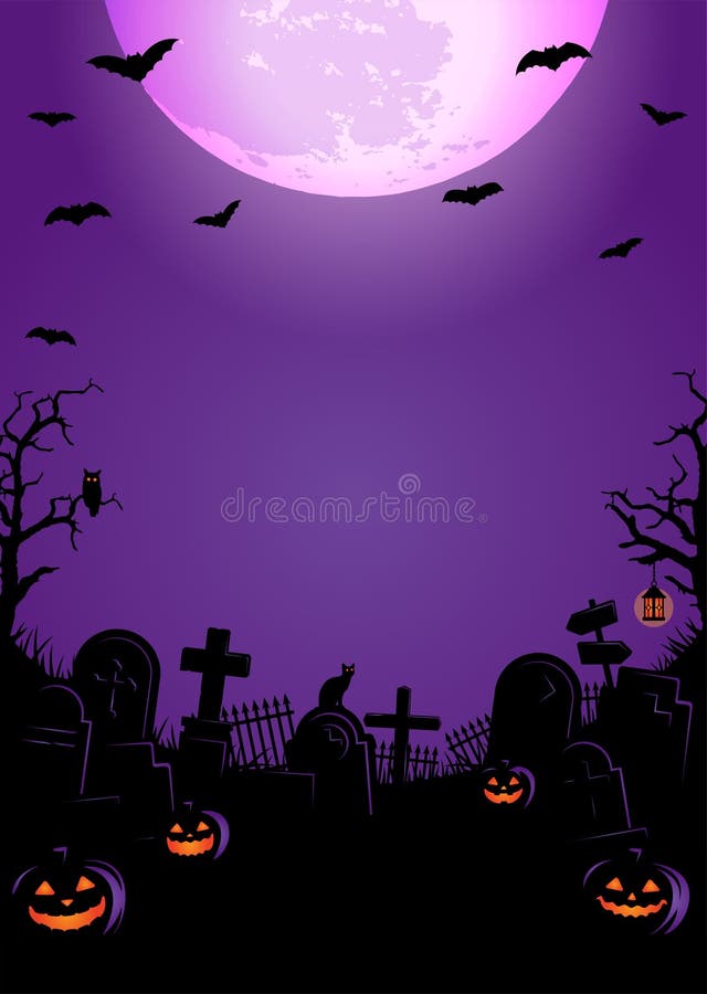 Halloween Vector Illustration. Poster (flyer) Template Design (text ...