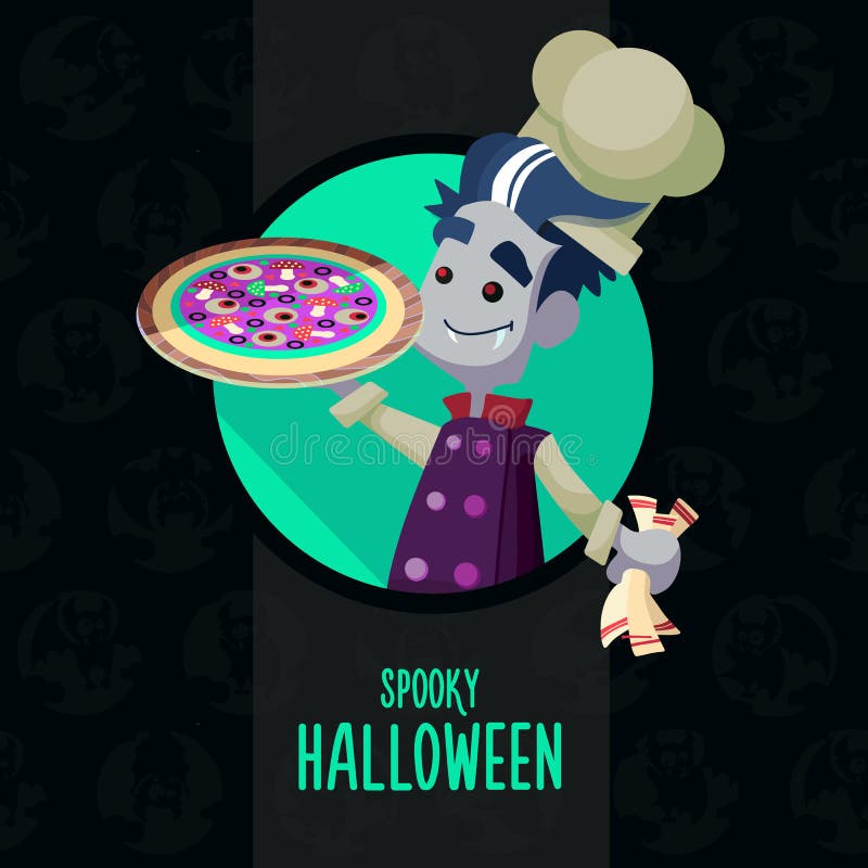 3d Chef with Halloween Pumpkin Stock Illustration - Illustration of ...