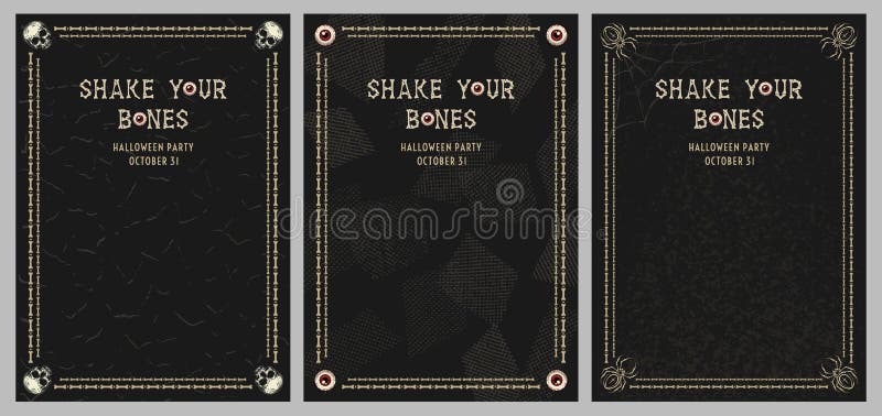 Halloween Vintage Vertical Frames Made with Bones Stock Vector ...