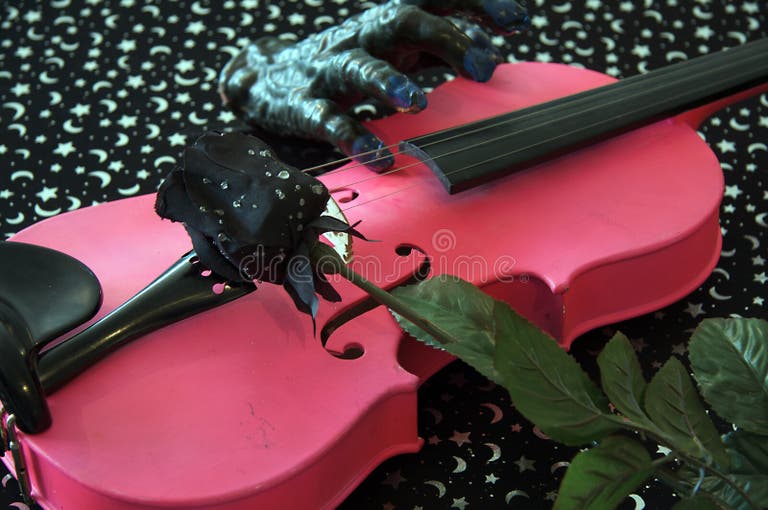 Halloween Violin in Spooky Pink Stock Photo - Image of october ...