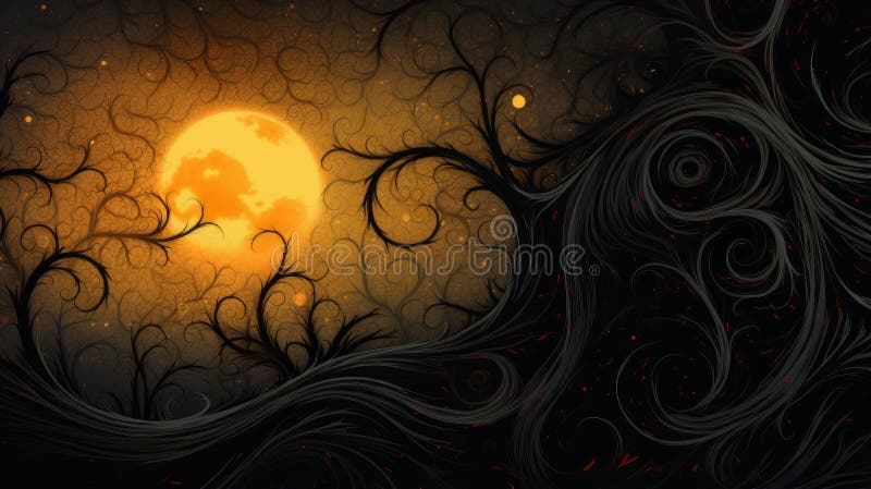 Halloween Wallpaper with a Full Moon in the Background Stock ...