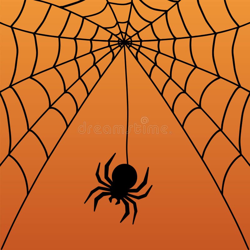 Halloween Web with Spider. Frame, Background for Decoration. Handmade ...