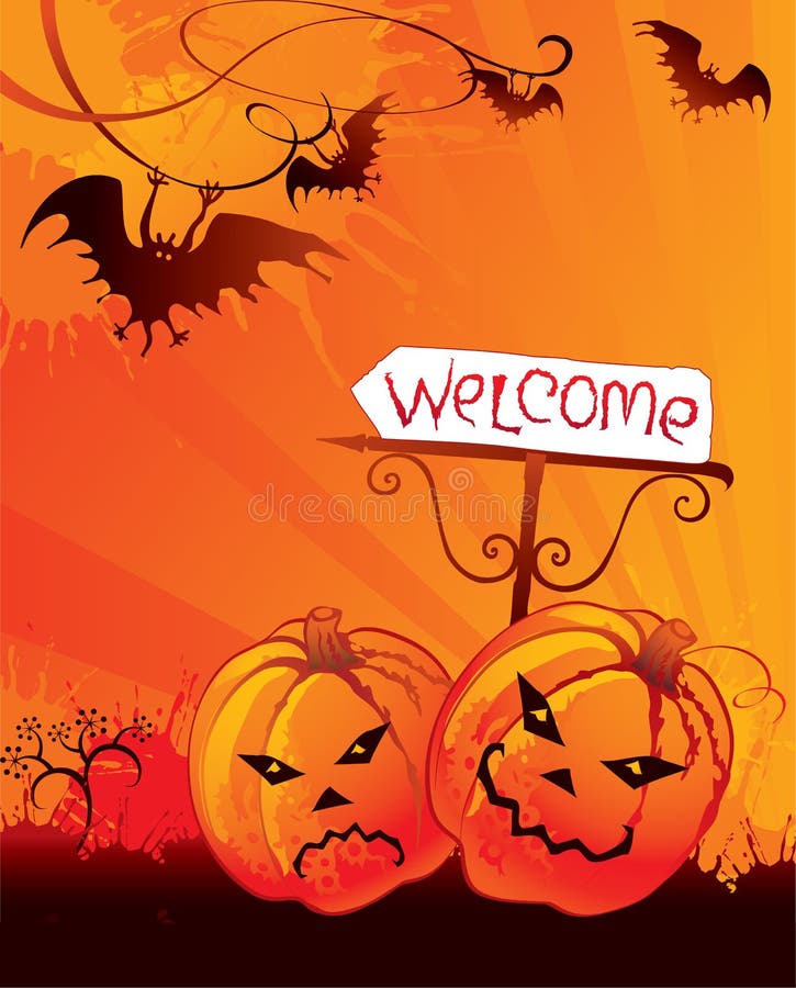 Welcome To Halloween Zombie Party. Text Invitation Spider Web Stock ...