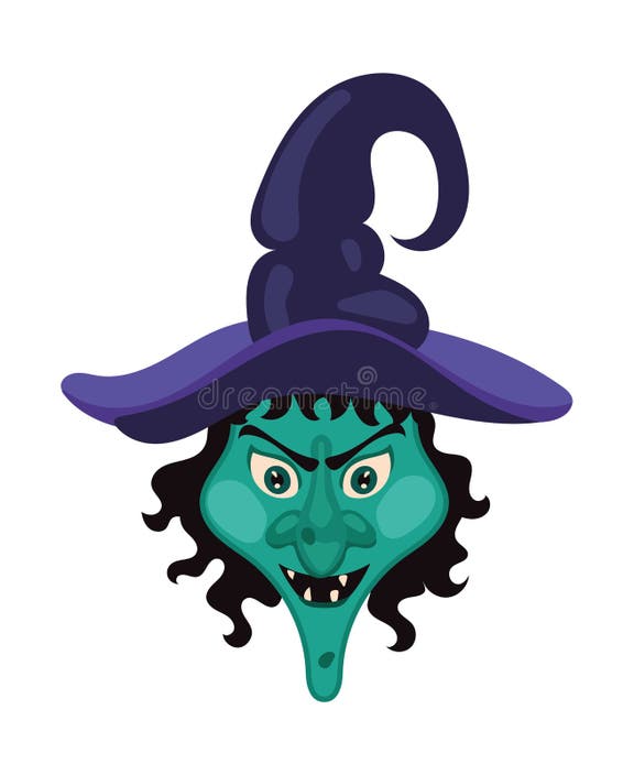 Halloween witch face stock vector. Illustration of magic - 294678458