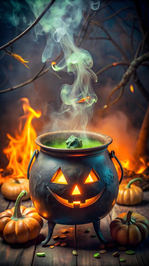 Halloween Witch S Cauldron with Potion Inside Stock Illustration ...